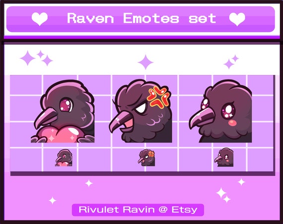 Raven Emotes Set twitch - Etsy