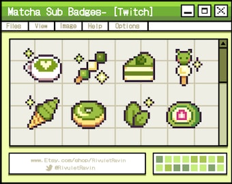 Twitch Badges / Pixel Art / Cute Matcha Latte Bit Sub Badges / Badges ...