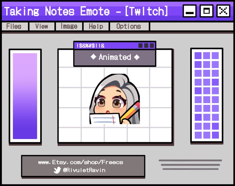 Taking Notes Emote / Silver Hair animated - Etsy