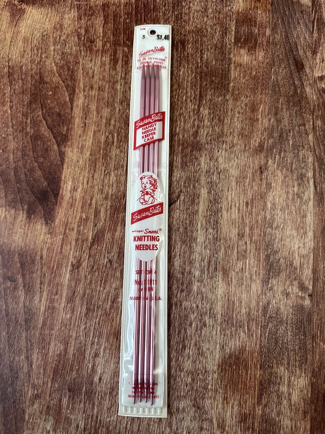 Susan Bates Vintage Double Point Knitting Needles Size 5 Silvalume 10 ...