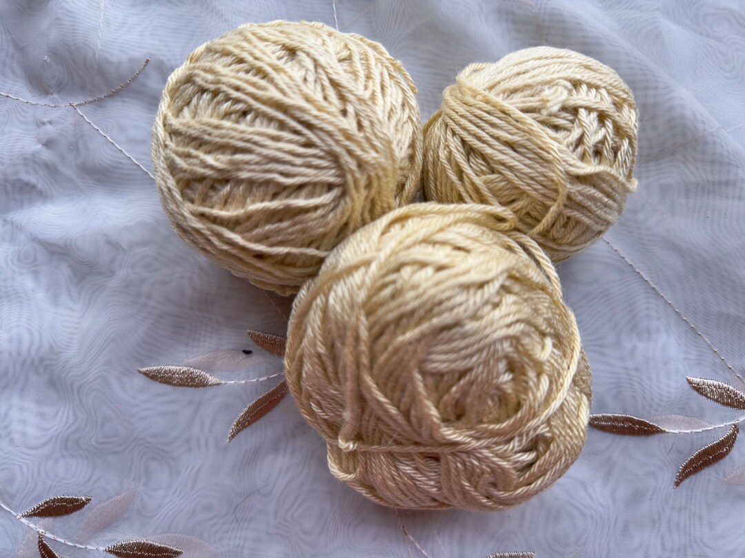3 Balls Kentucky Yarn, Light Gold Soft Rayon Yarn, 5-5/8 Ounces ...