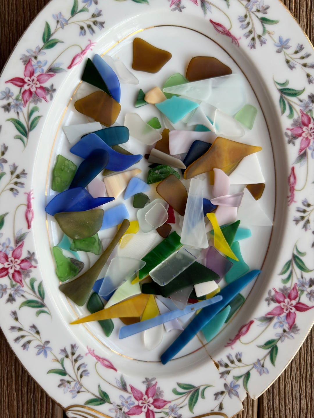 Tumbled Glass Pieces for Arts & Crafts, Small Glass Shards, Colorful ...