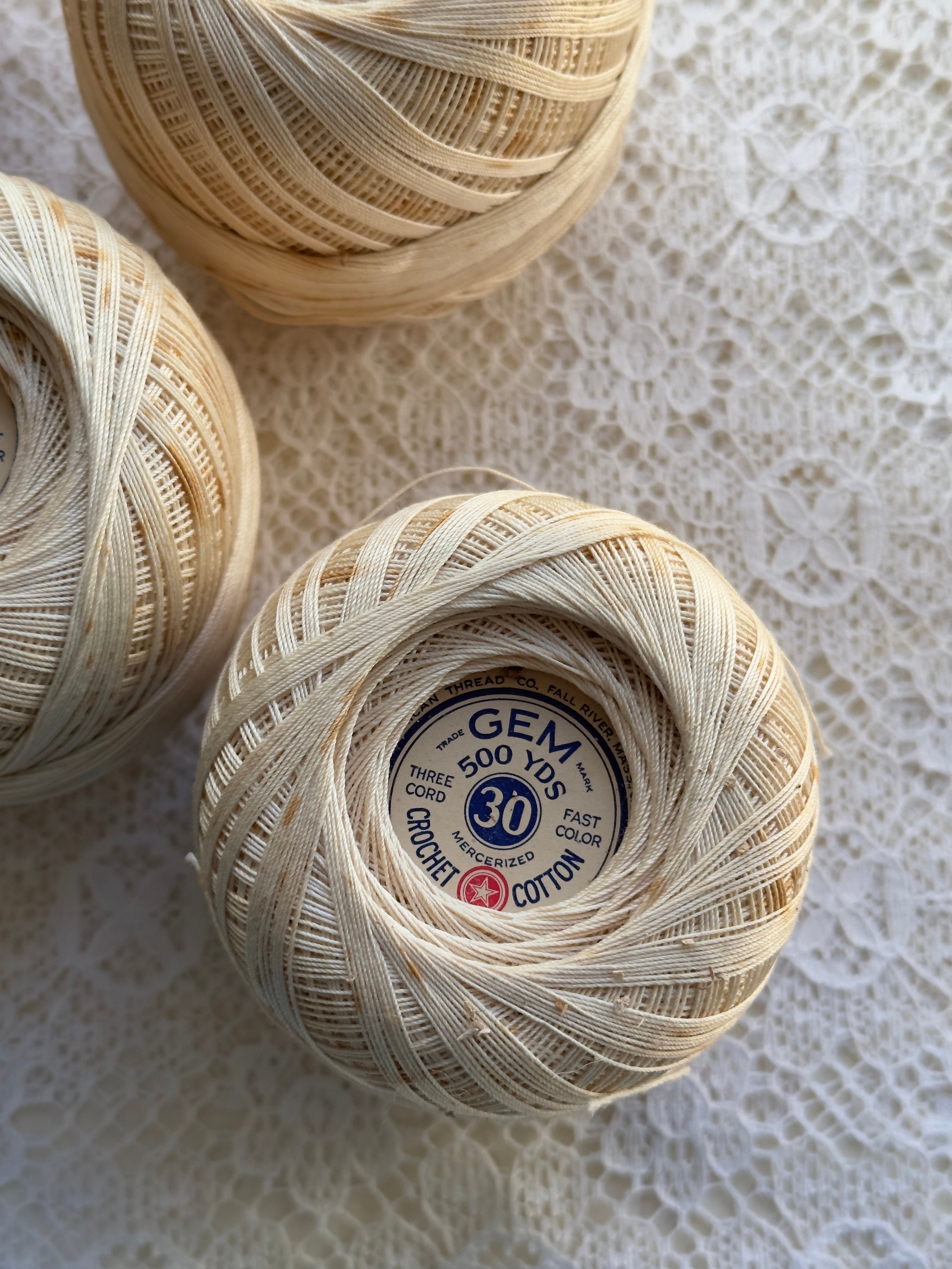 30 Weight Variegated Ecru Crochet Thread Number 30 Color 36 Ecru 5 ...