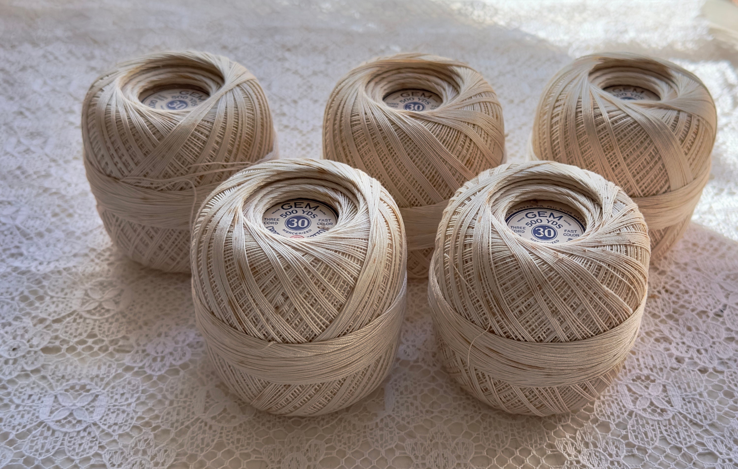 30 Weight Variegated Ecru Crochet Thread Number 30 Color 36 Ecru 5 ...