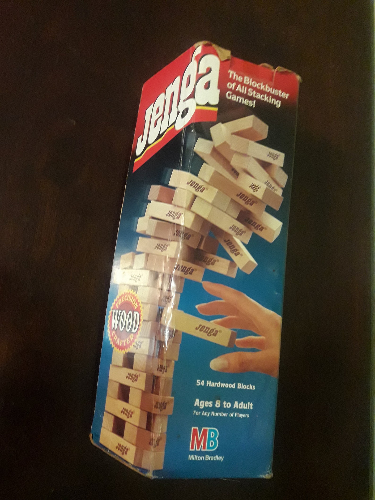 Vintage Jenga Classic Wood Puzzle Block Building Game 1995 Milton ...