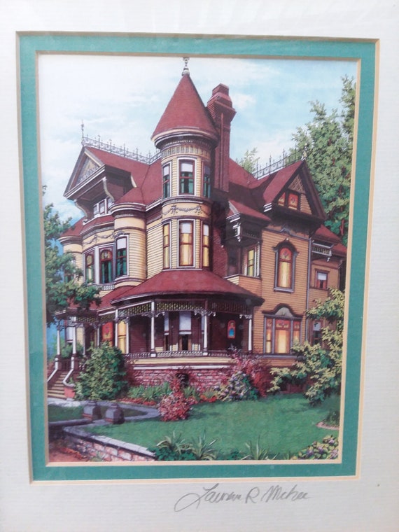 Art Print Queen Ann Victorian House by Lawrence R Mckee | Etsy