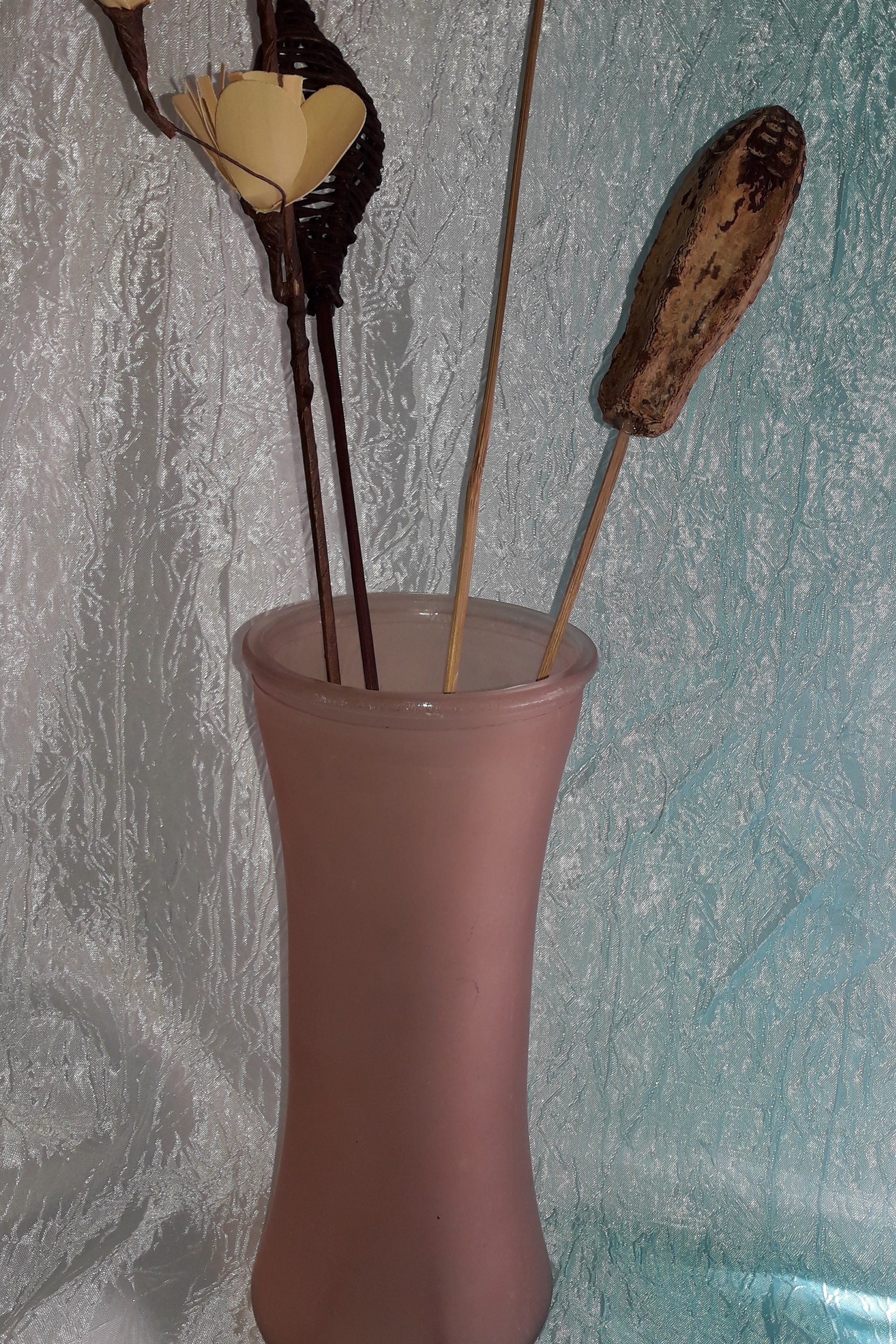 Frosted Pink Glass Flower Holder Vase Decorative Accent Home - Etsy