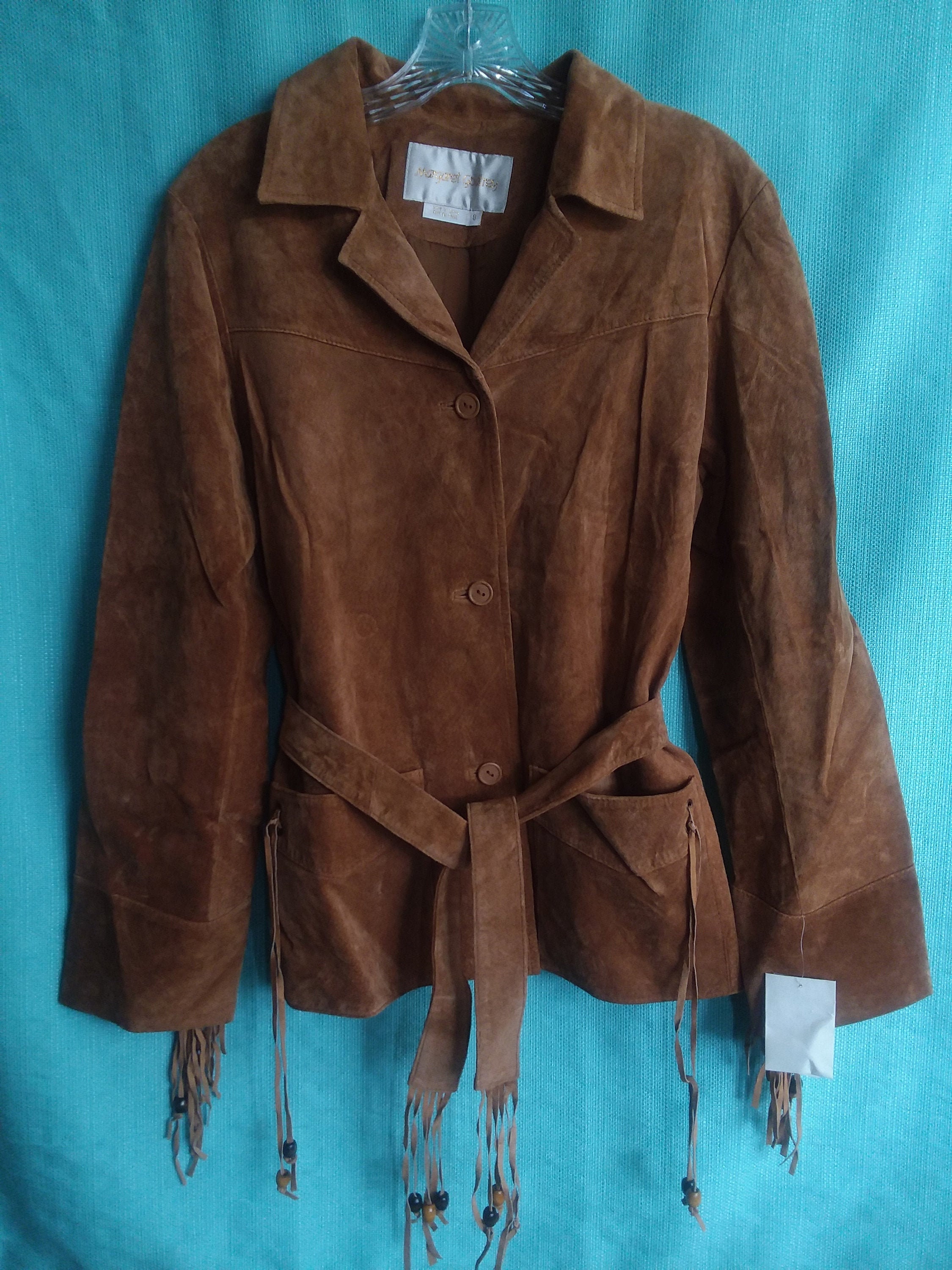 Vtg Women's Brown Belted Suede Jacket Size 8 Pants Size | Etsy