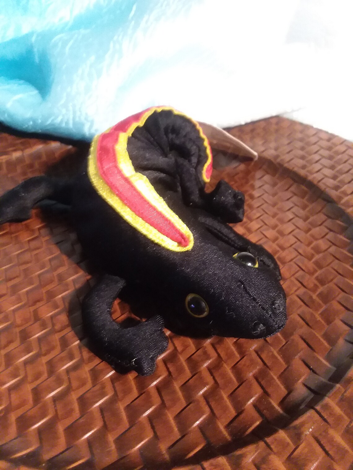 Vintage Lounge Lizard Stuffed Reptile Black With Red and - Etsy