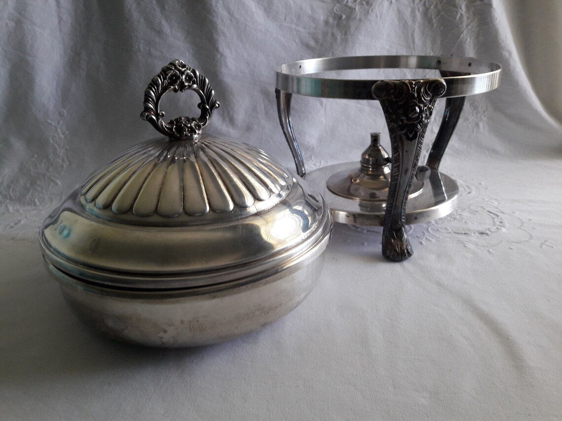 Vintage Round Chafer Buffet Set Chafing Dish Pan Dome Lid | Etsy