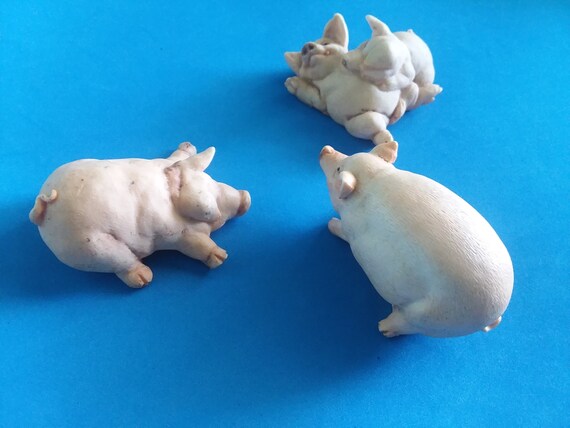 Decorative Pig Figurines Set of 3 Tabletop Home Decorations | Etsy
