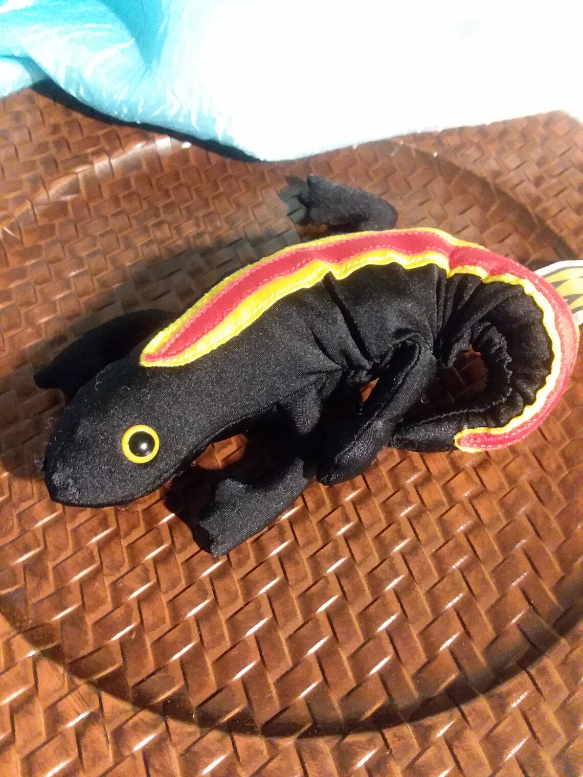 Vintage Lounge Lizard Stuffed Reptile Black With Red and - Etsy