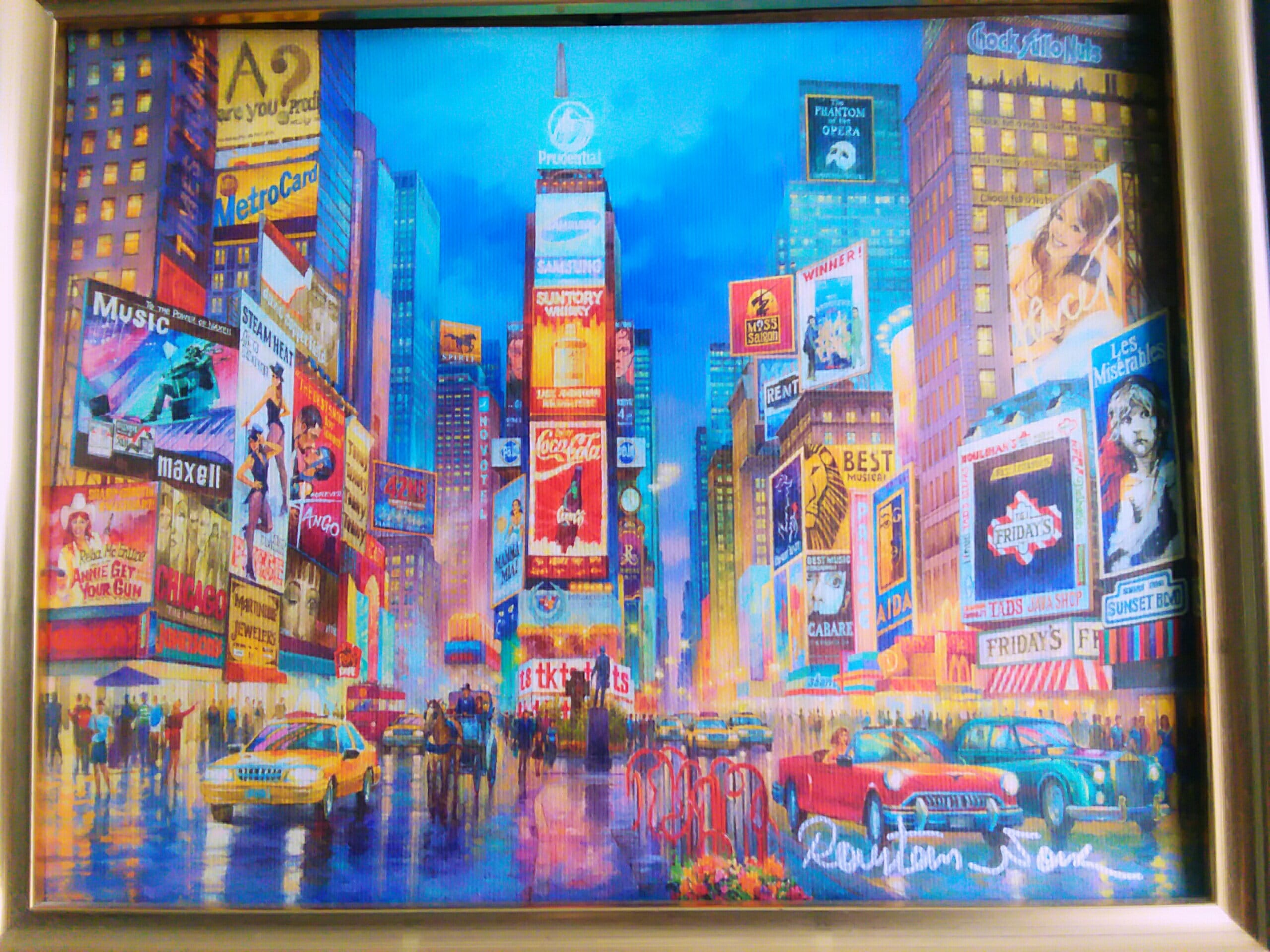 Times Square Painting Colorful and Vibrant Scene Signed and | Etsy