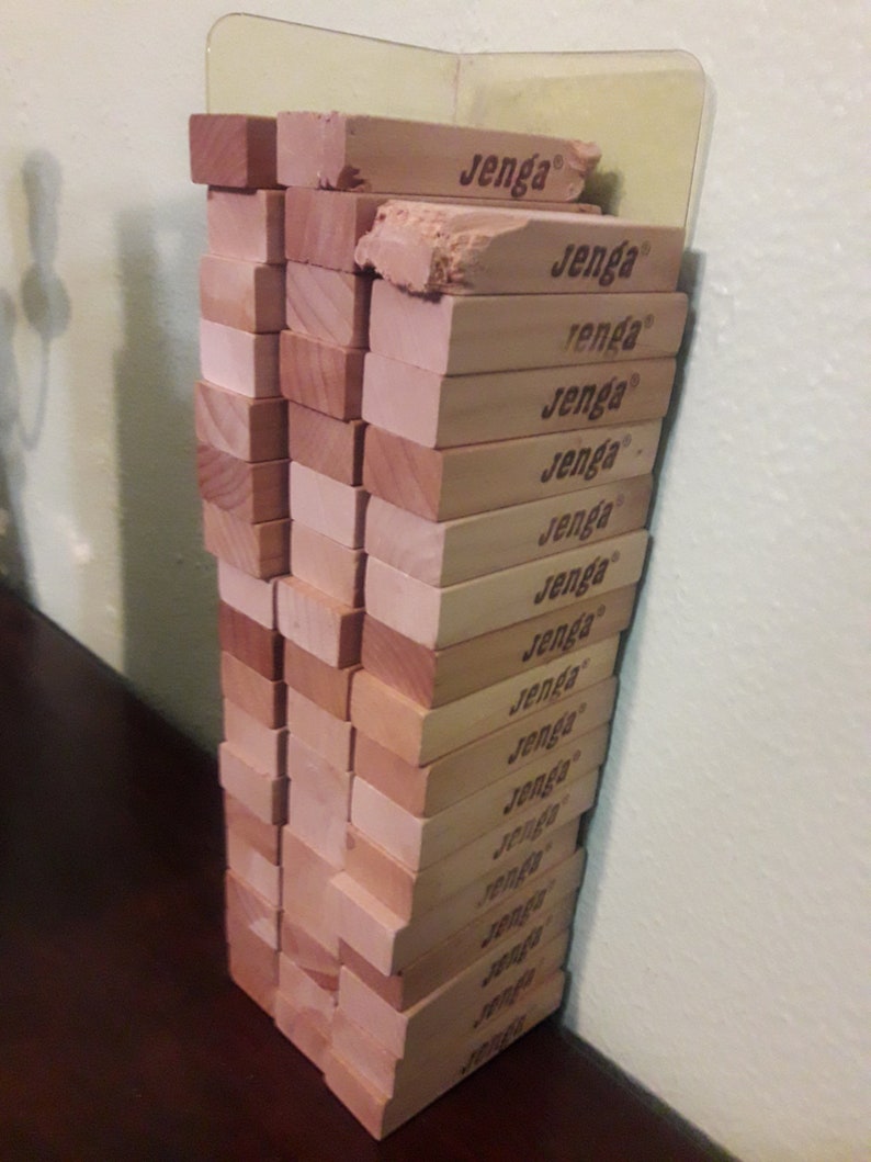 Vintage Jenga Classic Wood Puzzle Block Building Game 1995 Milton ...