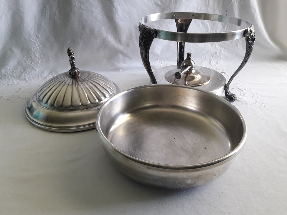 Vintage Round Chafer Buffet Set Chafing Dish Pan Dome Lid | Etsy