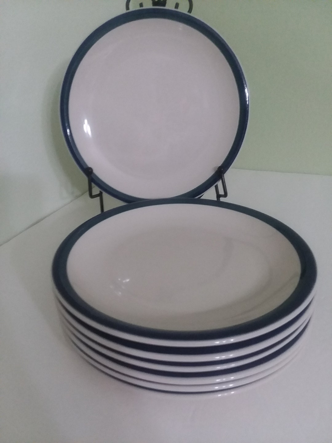 Tienshan Kitchen Basics Stoneware Dinner Plate 10.25 off White Base ...