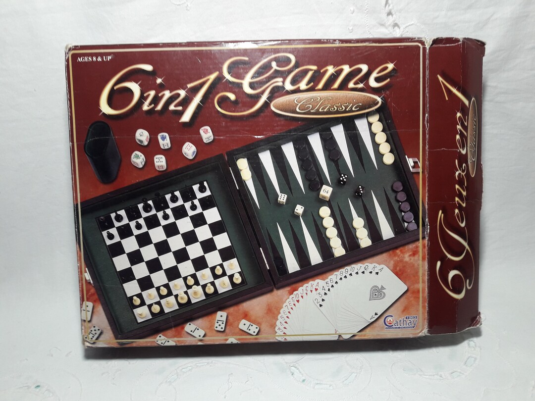Vintage Classic Family Game Collection – 6 in 1 Games Travel Set by ...