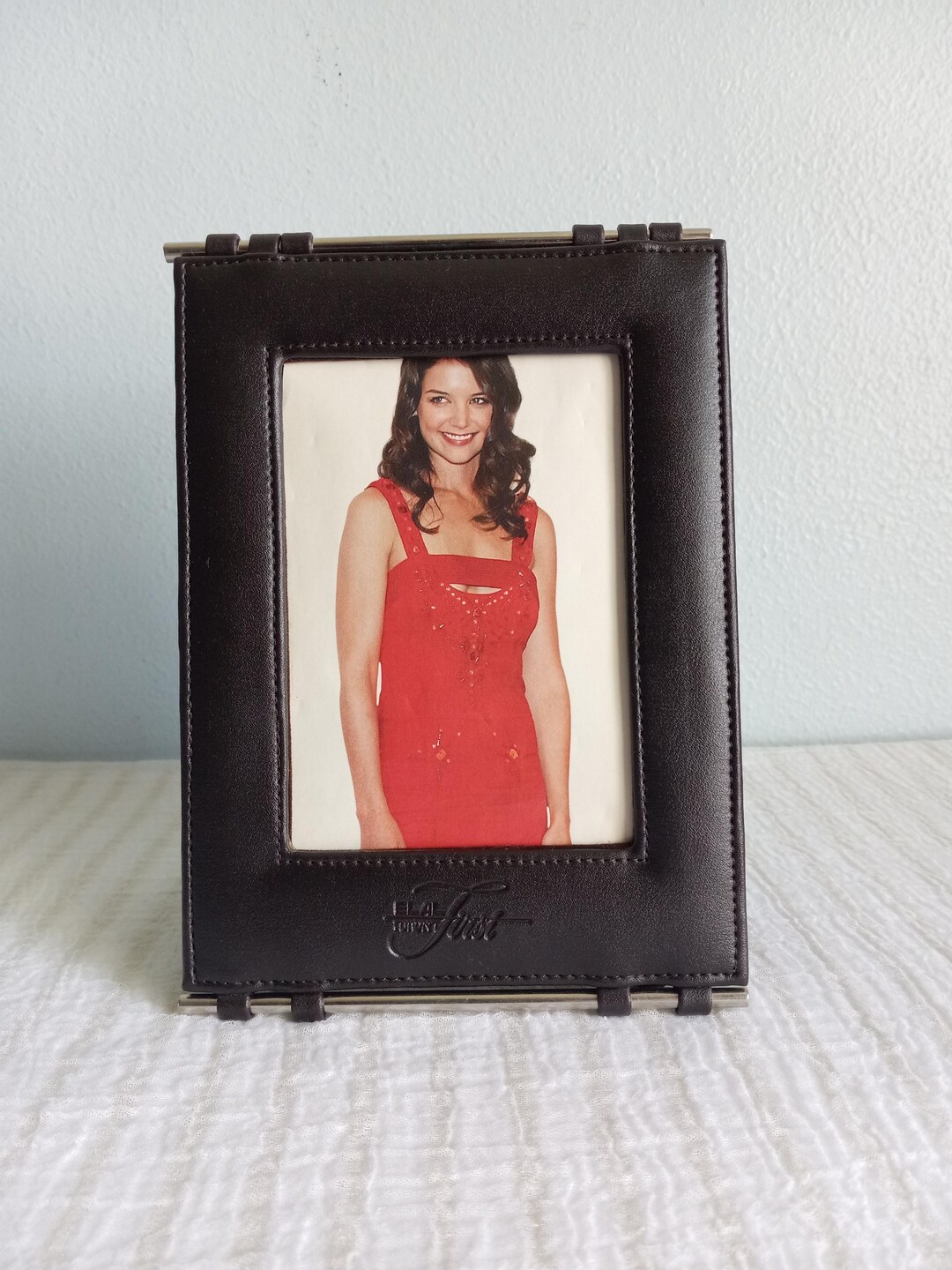 Leather Standing Photo Picture Frame Album Double Sided Memorabilia ...