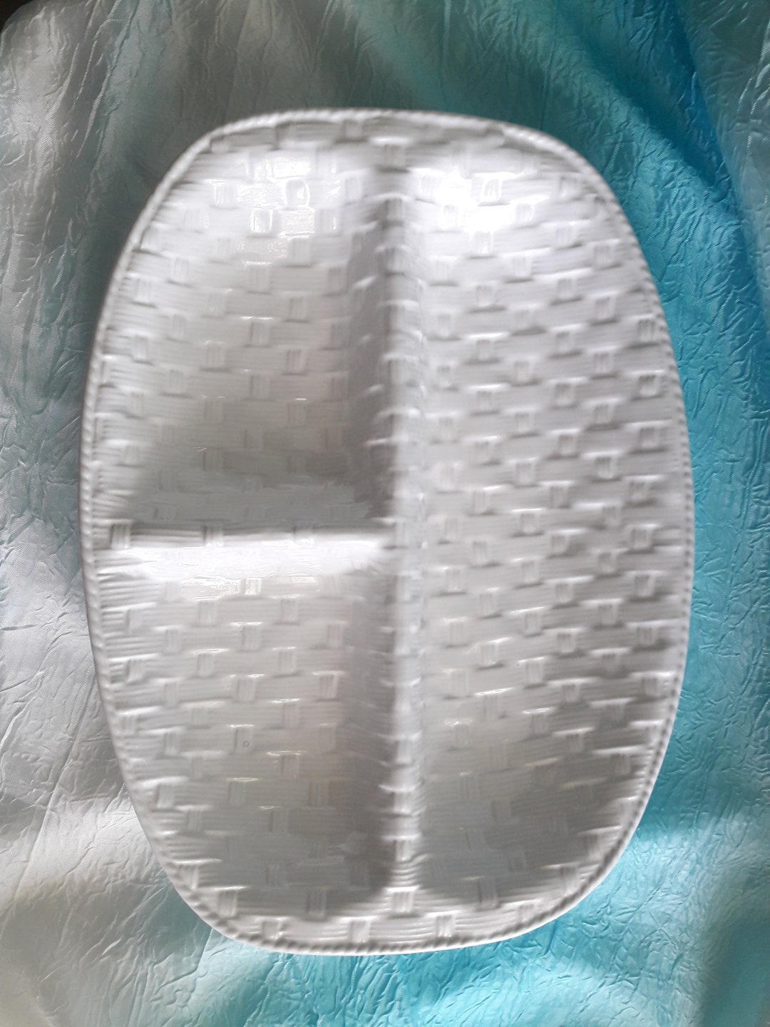 Sectioned Serving Platter, 3-sectioned/divided Ceramic Appetizer Basket ...