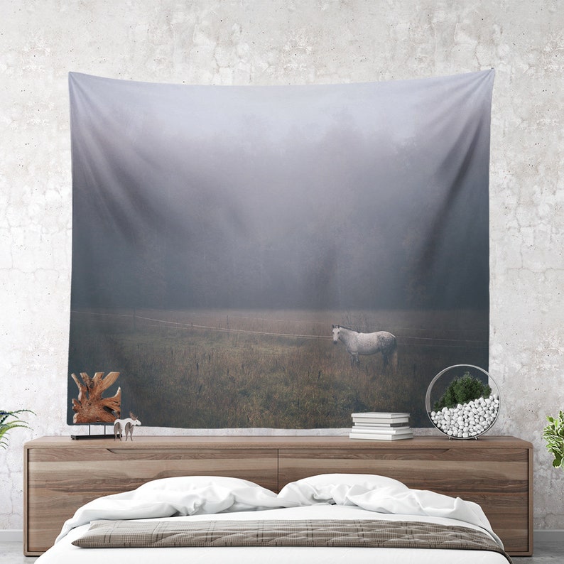 Horse Tapestry a Peaceful and Beautiful Dorm Wall Hanging - Etsy