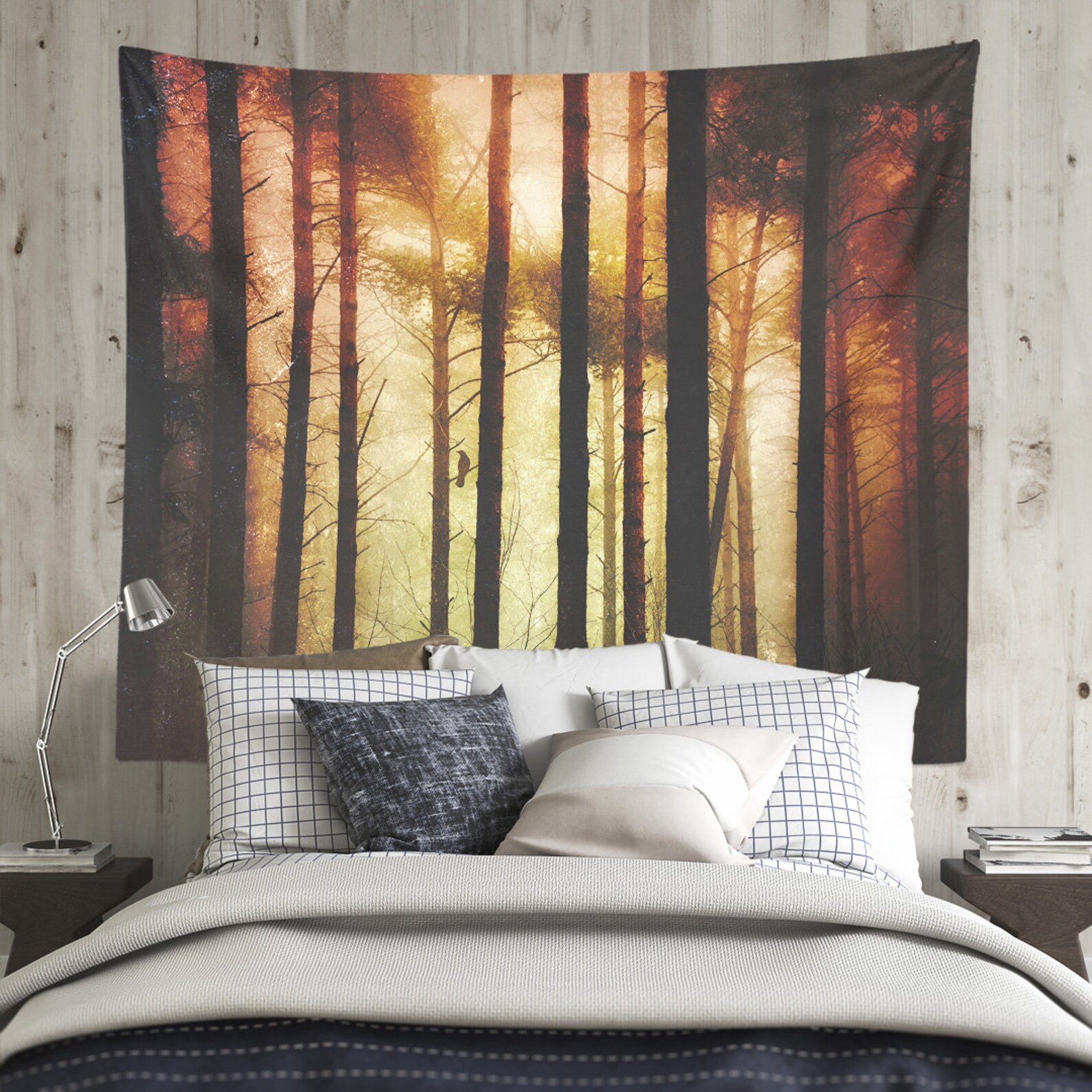 Moody Forest Tapestry enchanted woods tapestries large wall | Etsy