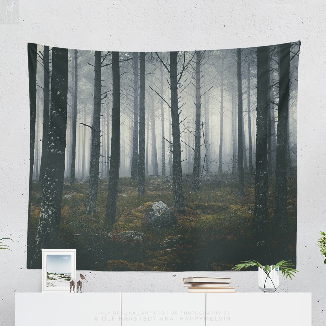 Spooky Forest Tapestry Nature Tapestry Large Wall Art Boho - Etsy