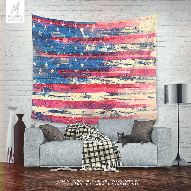 American Flag Tapestry USA Flag Tapestry Dorm and Bedroom - Etsy