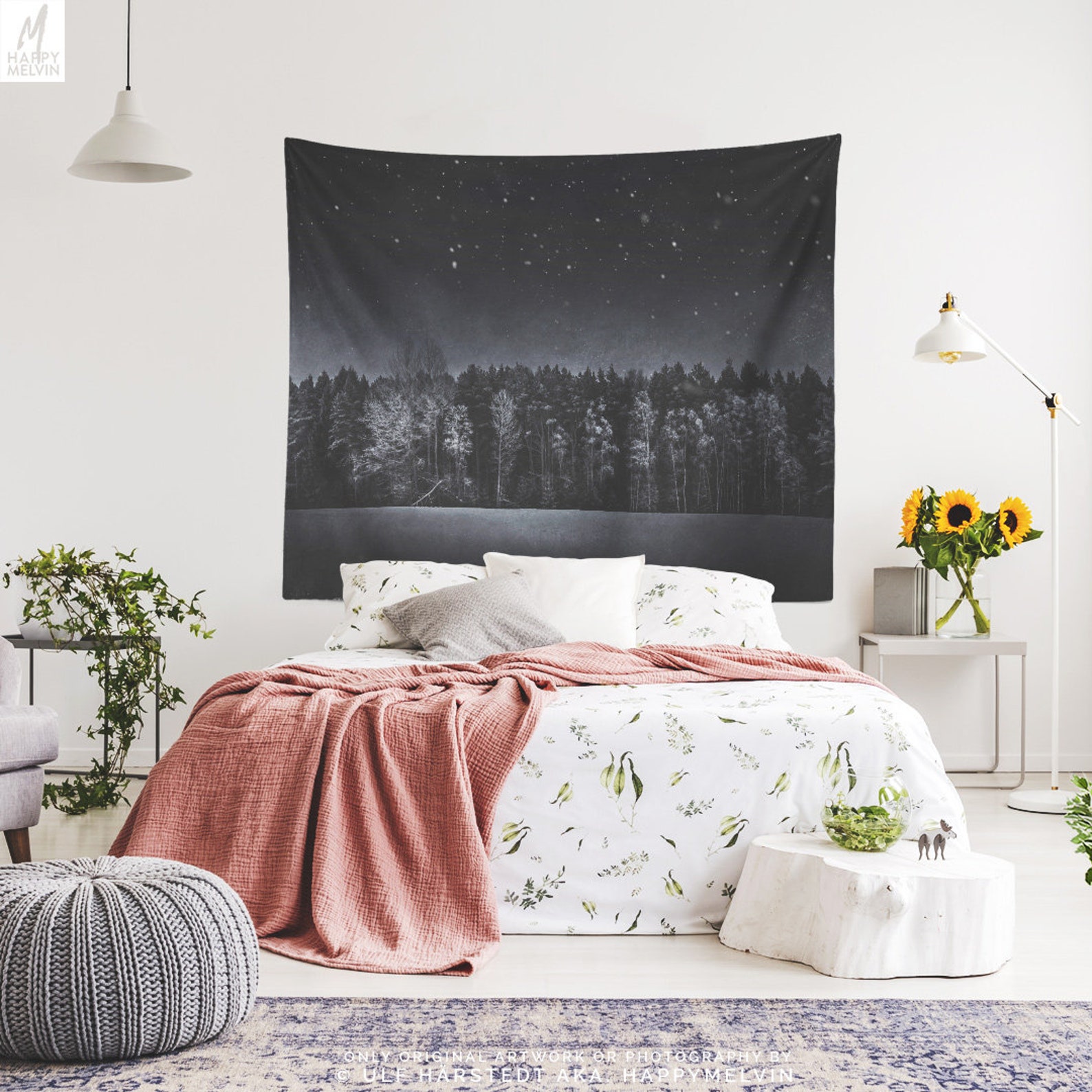 Dark Forest Wall Tapestry Woods Dorm Wall Hanging Large - Etsy