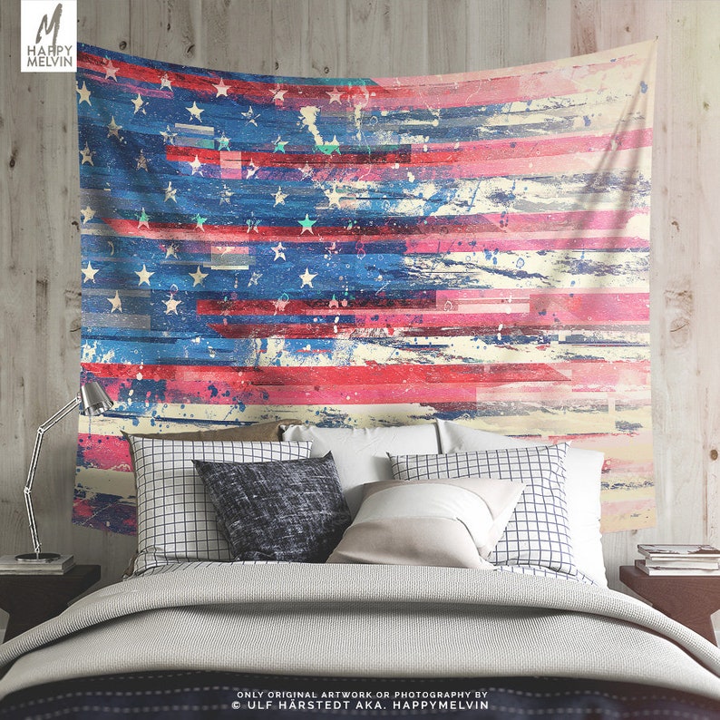 American Flag Tapestry USA Flag Tapestry Dorm and Bedroom - Etsy