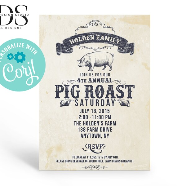 Pig Roast Invitation - Etsy