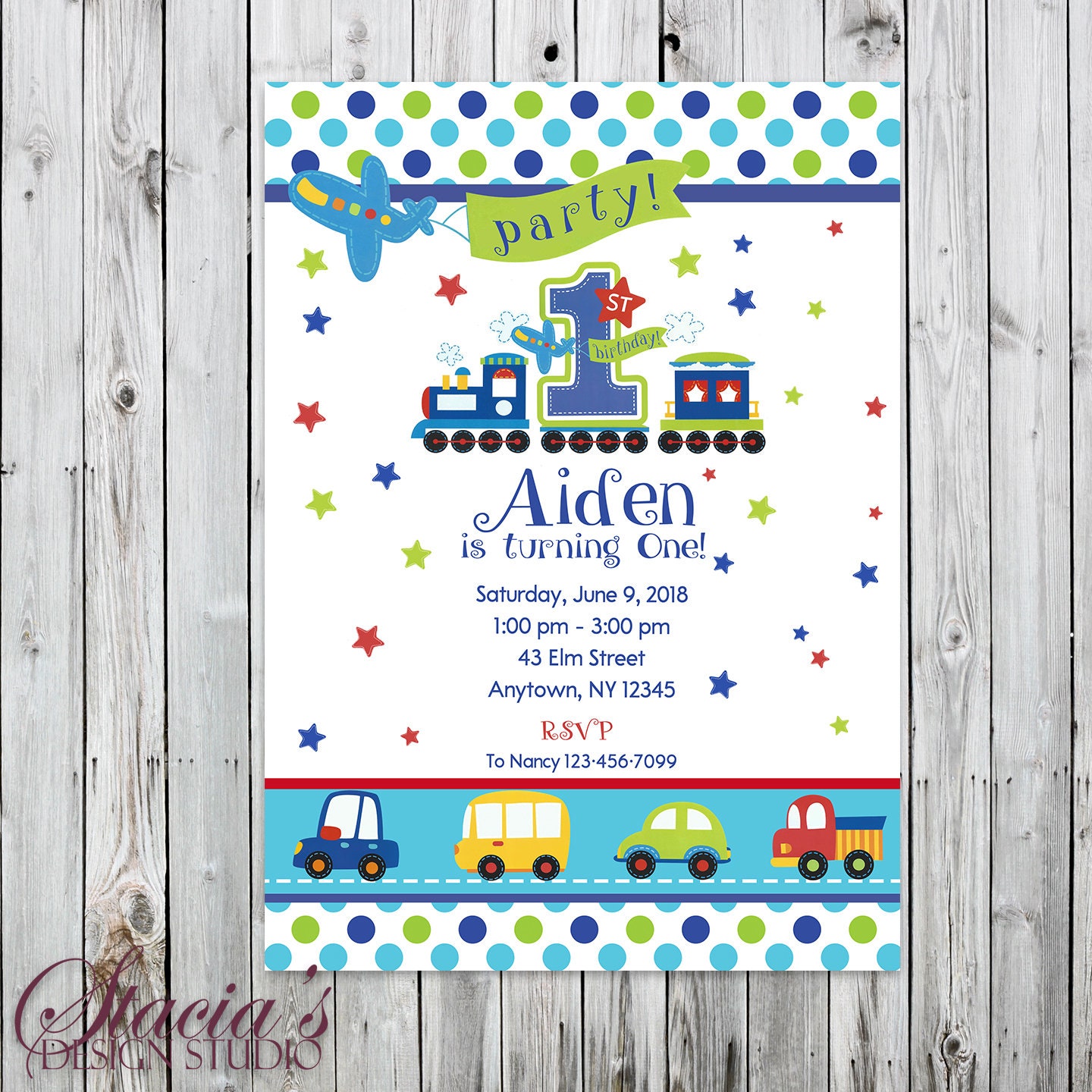 All Aboard First Birthday Party Invitation Digital File | Etsy