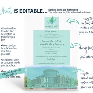 Groundbreaking Ceremony, Grand Opening, Gala Invitation - Corporate ...