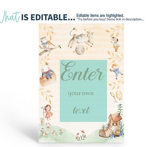 Mother Goose Nursery Rhyme - 8x10 Make Your Own Sign Bundle and Save ...