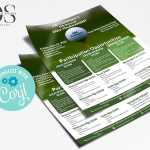 Golf Tournament Opportunities / Sponsorship Flyer - Digital File ...
