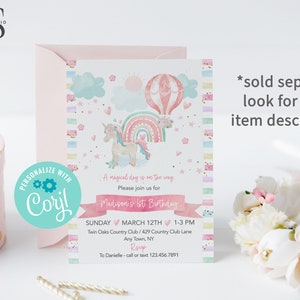 Rainbow Unicorn - Time Capsule Sign 8x10 and Message Cards 4x6 ...