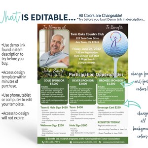 Golf Tournament Opportunities / Sponsorship Flyer, Tournament Flyer ...