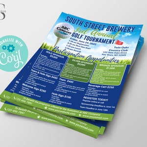 Golf Tournament Sponsorship / Participation Flyer - Party Invitation ...