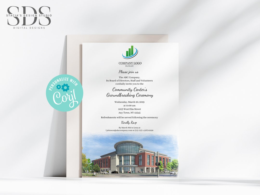 Groundbreaking Ceremony, Grand Opening, Gala Invitation Corporate Edit ...