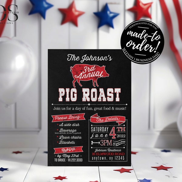 Pig Roast Invitation - Etsy