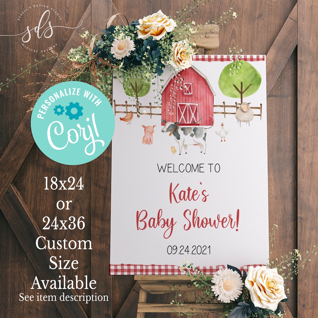 Farm - on the Farm Welcome Sign - 18x24 or 24x36 - Custom Size ...