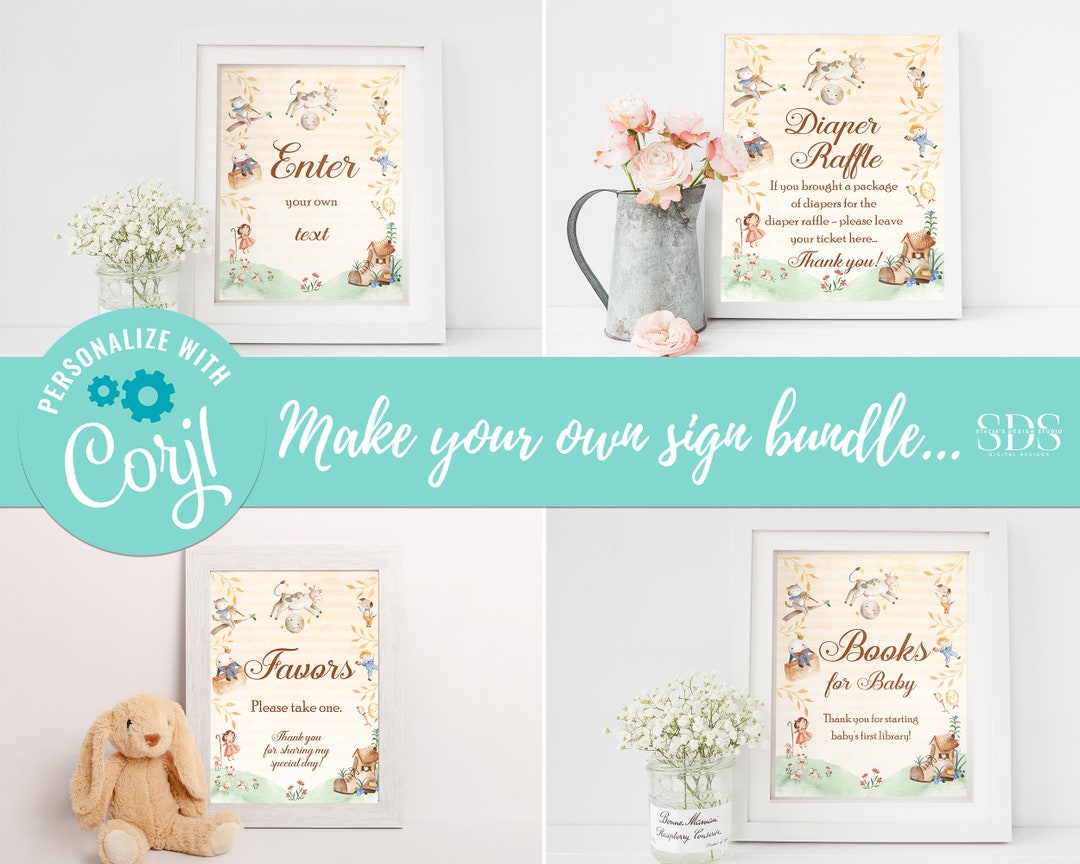 Mother Goose Nursery Rhyme - 8x10 Make Your Own Sign Bundle and Save ...