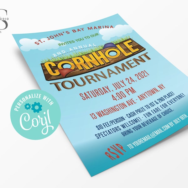 Cornhole Tournament Flyer - Etsy