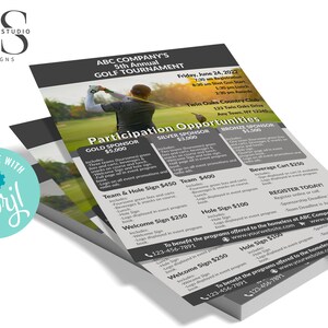 Golf Tournament Opportunities / Sponsorship Flyer, Tournament Flyer ...