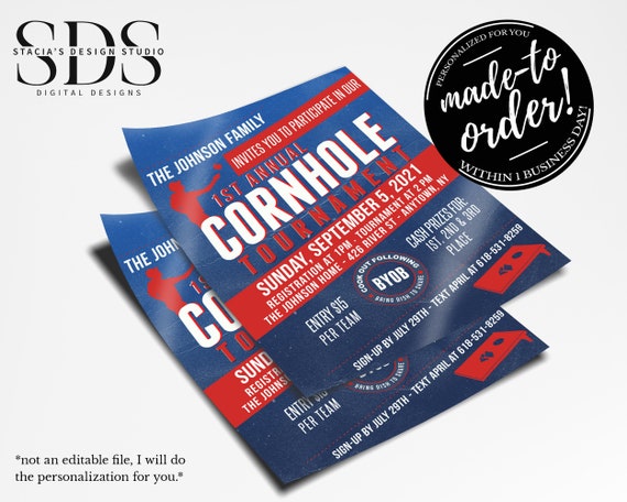 Cornhole Tournament Flyer / Invitation Digital File Made - Etsy