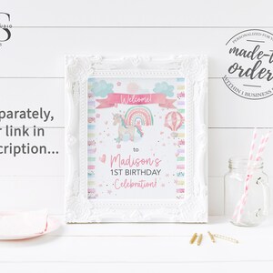 Rainbow Unicorn - Time Capsule Sign 8x10 and Message Cards 4x6 ...