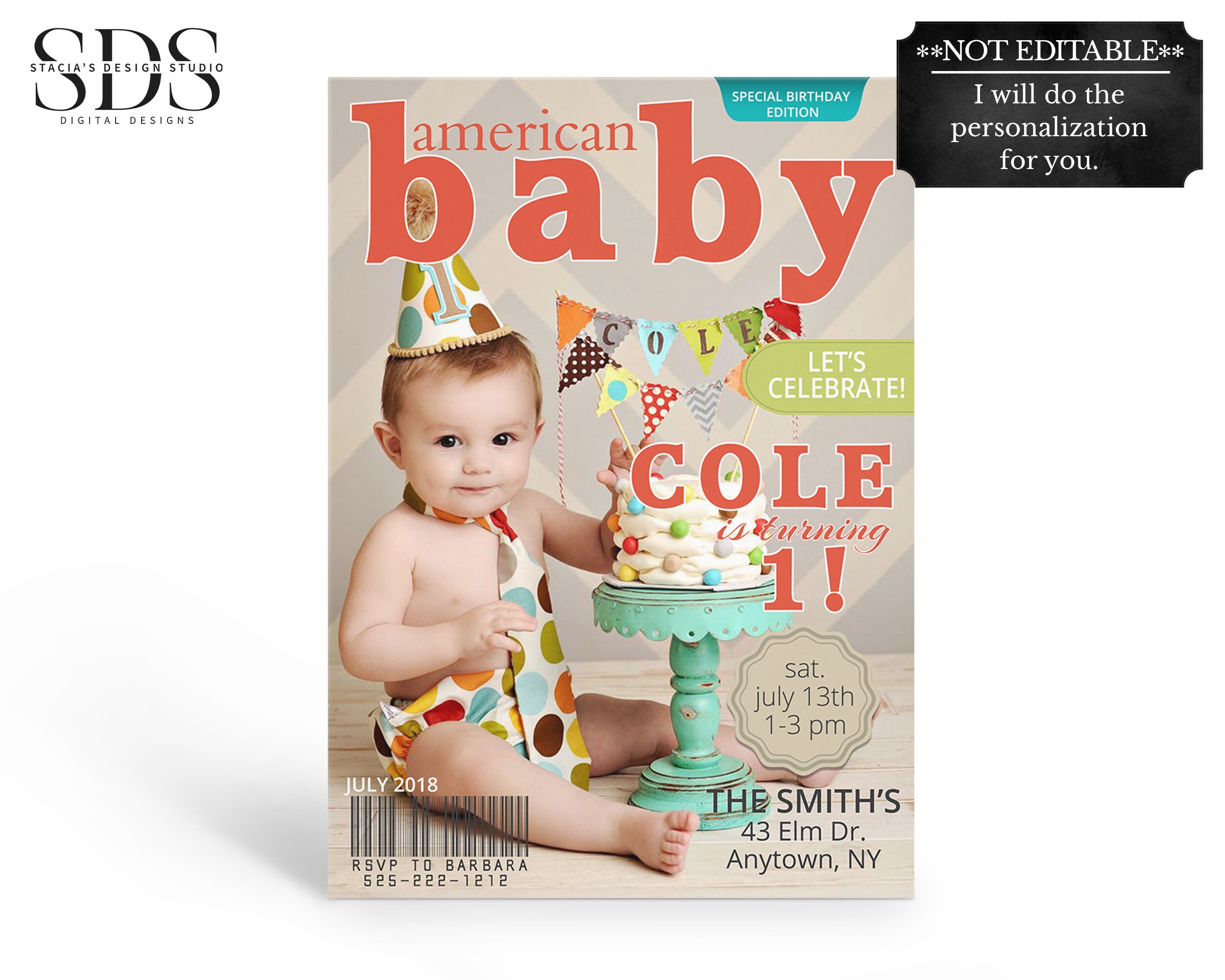 Birthday Magazine Cover Full Photo Digital File Printing | Etsy