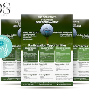 Golf Tournament Opportunities / Sponsorship Flyer - Digital File ...