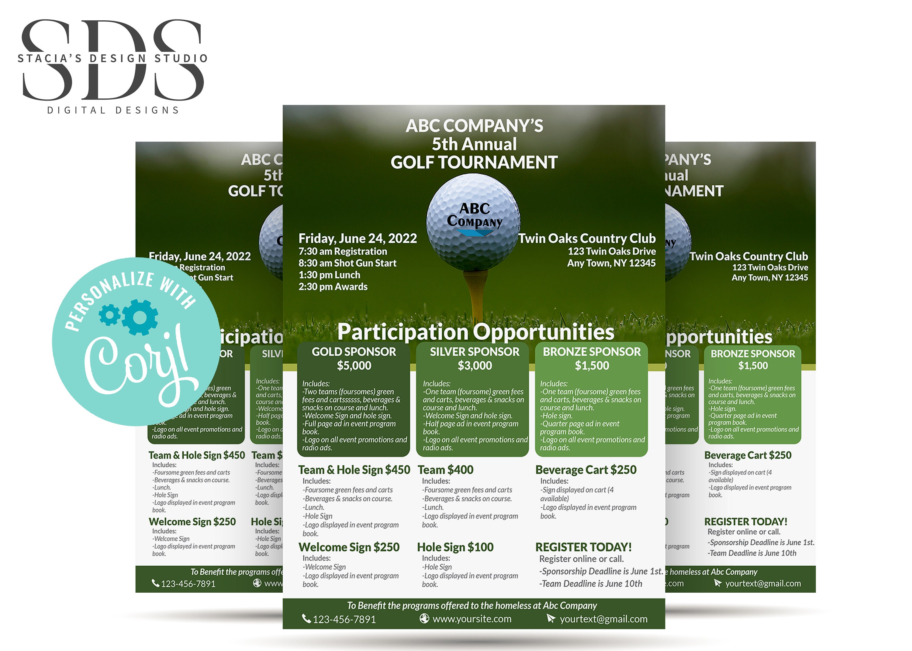 Golf Tournament Opportunities / Sponsorship Flyer - Digital File ...