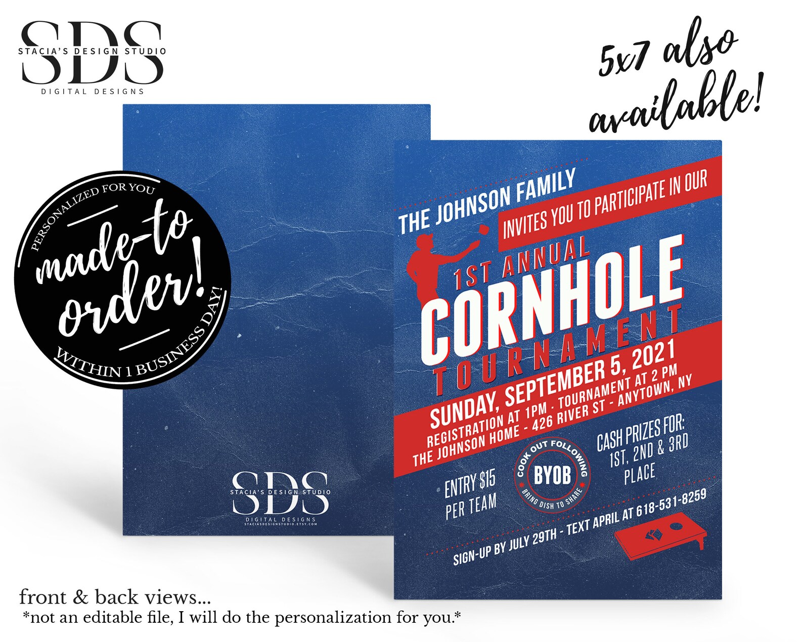 Cornhole Tournament Flyer / Invitation Digital File Made - Etsy