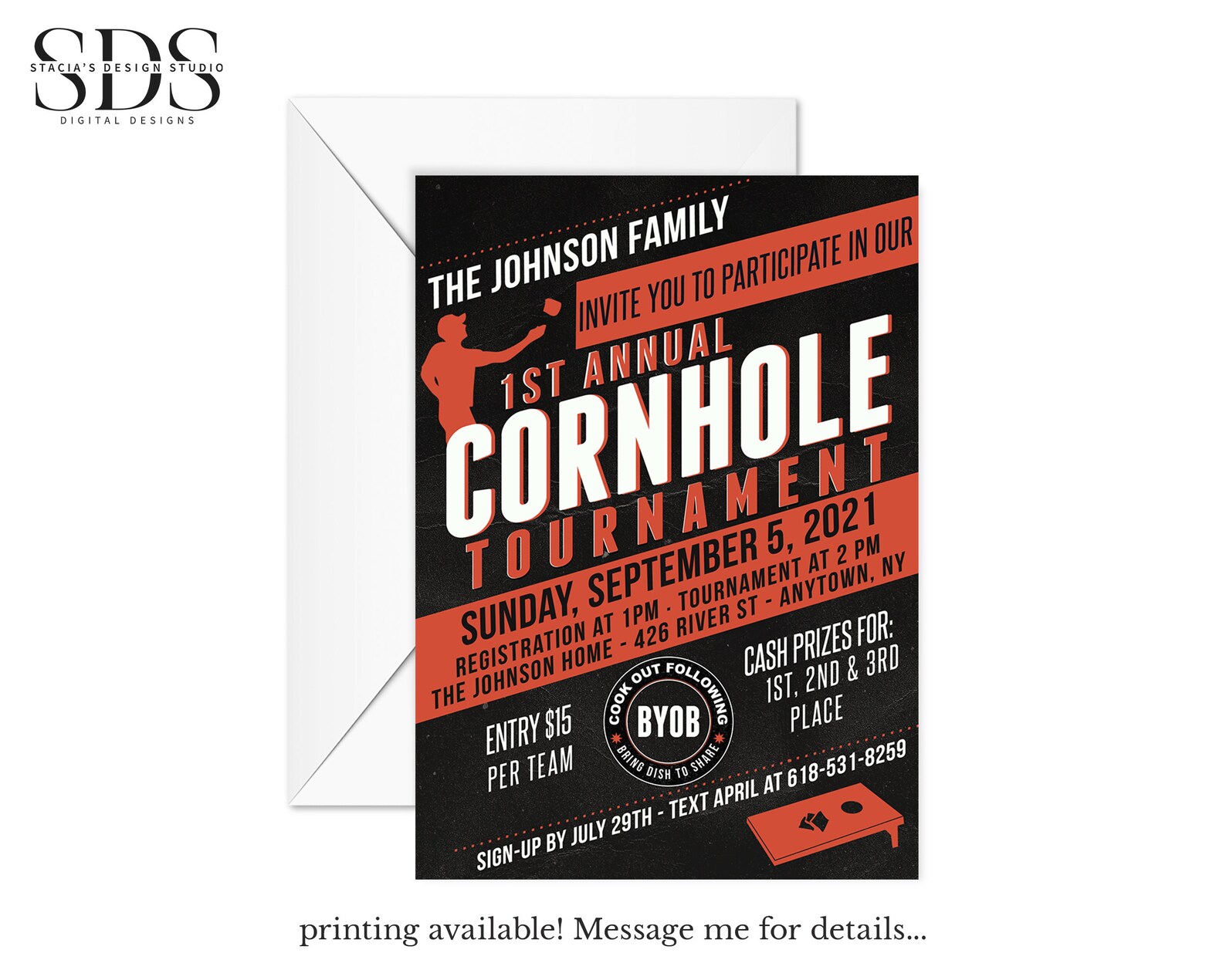 Cornhole Tournament Flyer / Invitation Digital File Made - Etsy